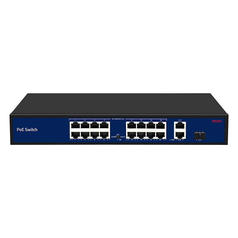 16 Ports PoE Switch 16 X 100Mbps PoE Ports 2 X 1 Gbps Uplink 1 SFP Port ...