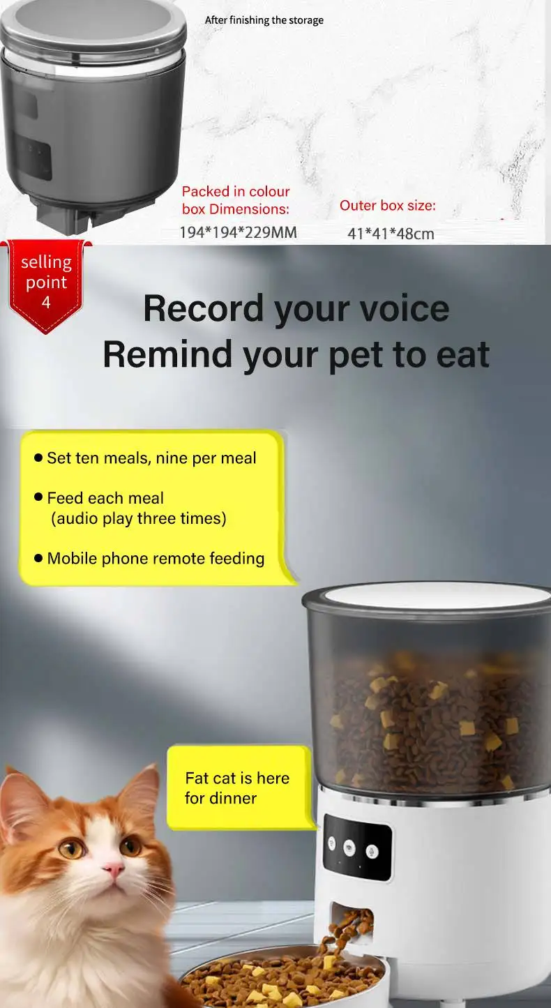 Wholesale 2.4G Wifi Smart Pet Feeder - Tuya APP Remote Feeding
