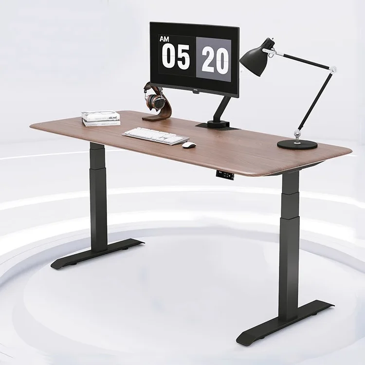 Black Walnut Electric Lifting Table Solid Wood Intelligent High-tech ...