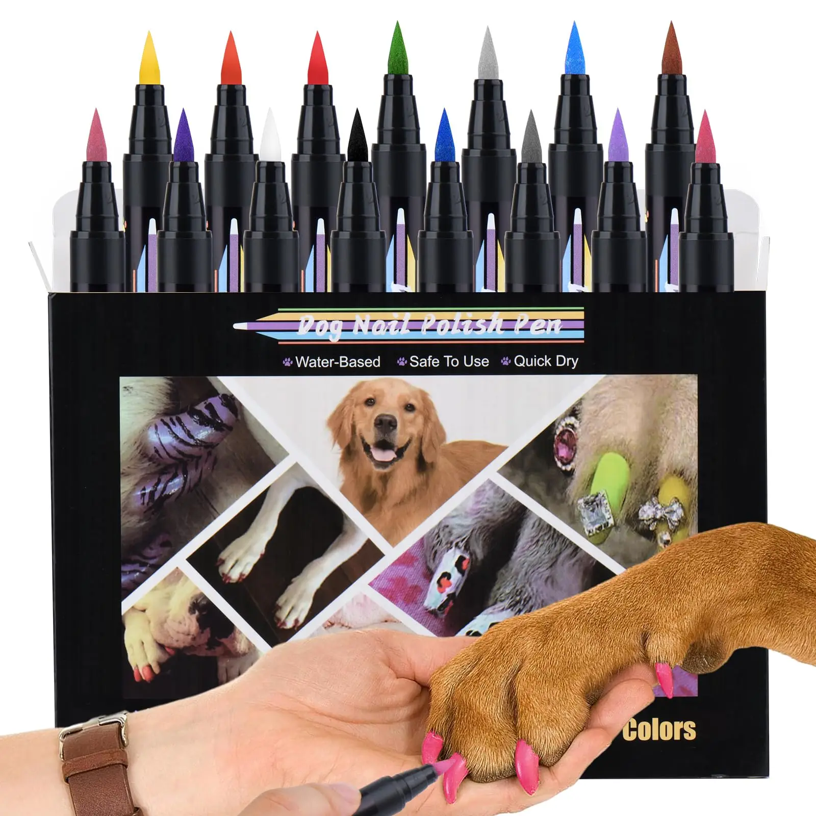 15 Colors Quick Dry Non Toxic Dog Nail Polish Pens for Dogs DIY Dogs ...