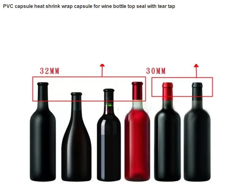 Custom Heat Wrap PVC Shrink Seal Capsules for Liquor Bottles