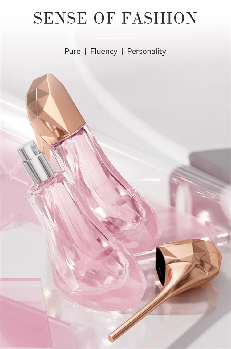 Oem High-heeled Hoese Women Perfume Glass Spray Pink Bottle Female Eau ...