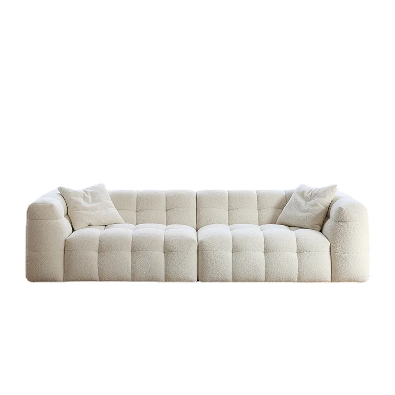Luxury Overstuffed Plush Bouncy Puffy Sectional Couch White Teddy ...