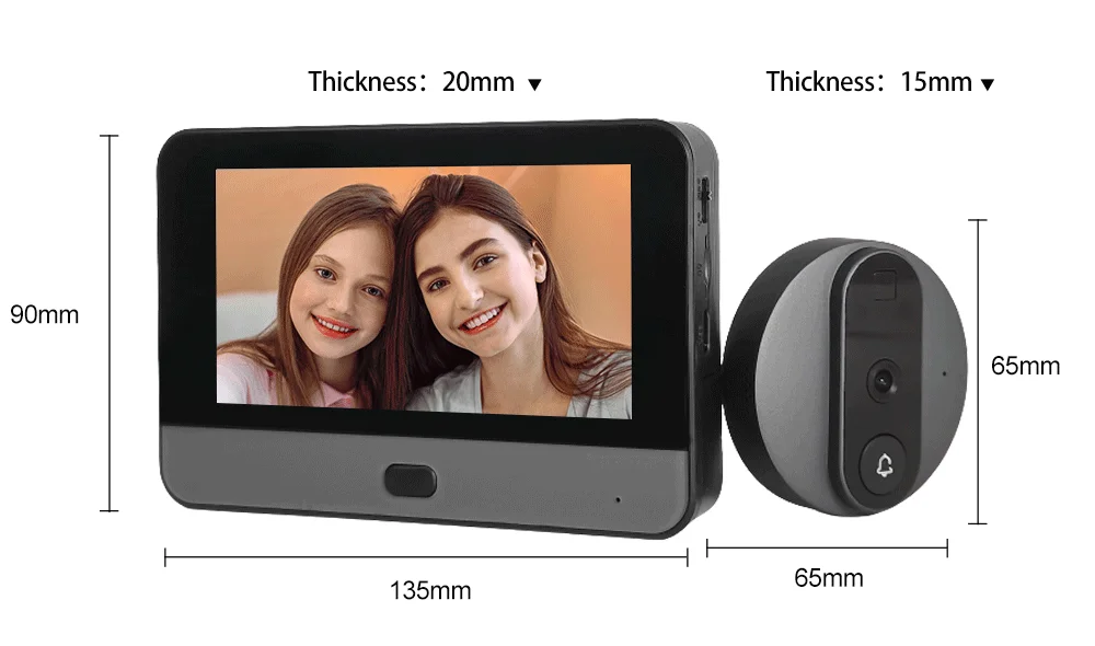 Smart Peephole Camera with 4.3" Display - Secure Your Home