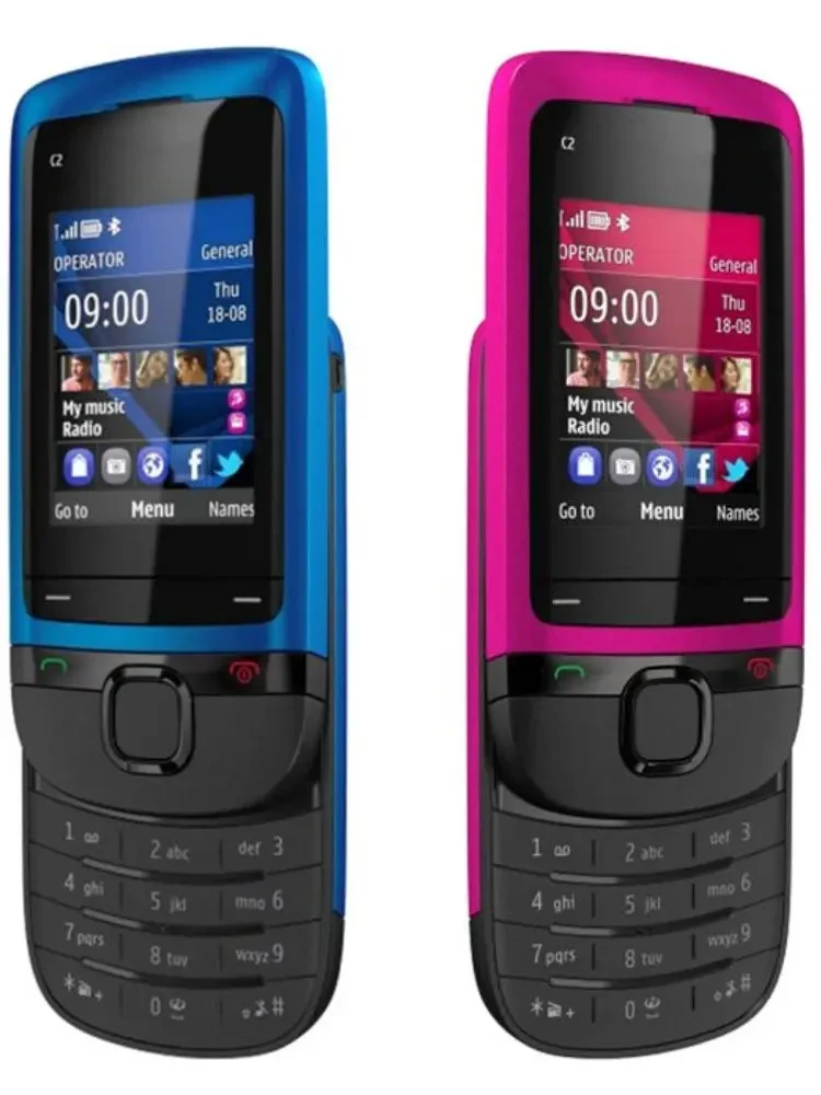 Nokiac2 Gsm Slider Bluetooth Mobile Music Function For Senior Student ...