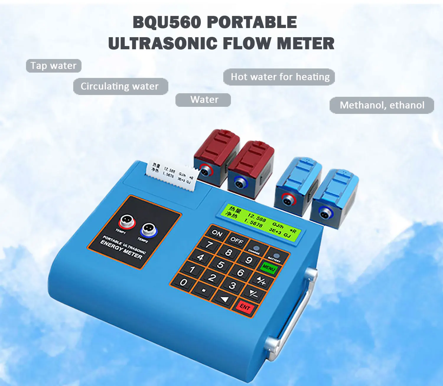 Ultrasonic Sensor Portable Type Intelligent Ultrasonic Flow Meter Price Digital Water Flowmeter ...