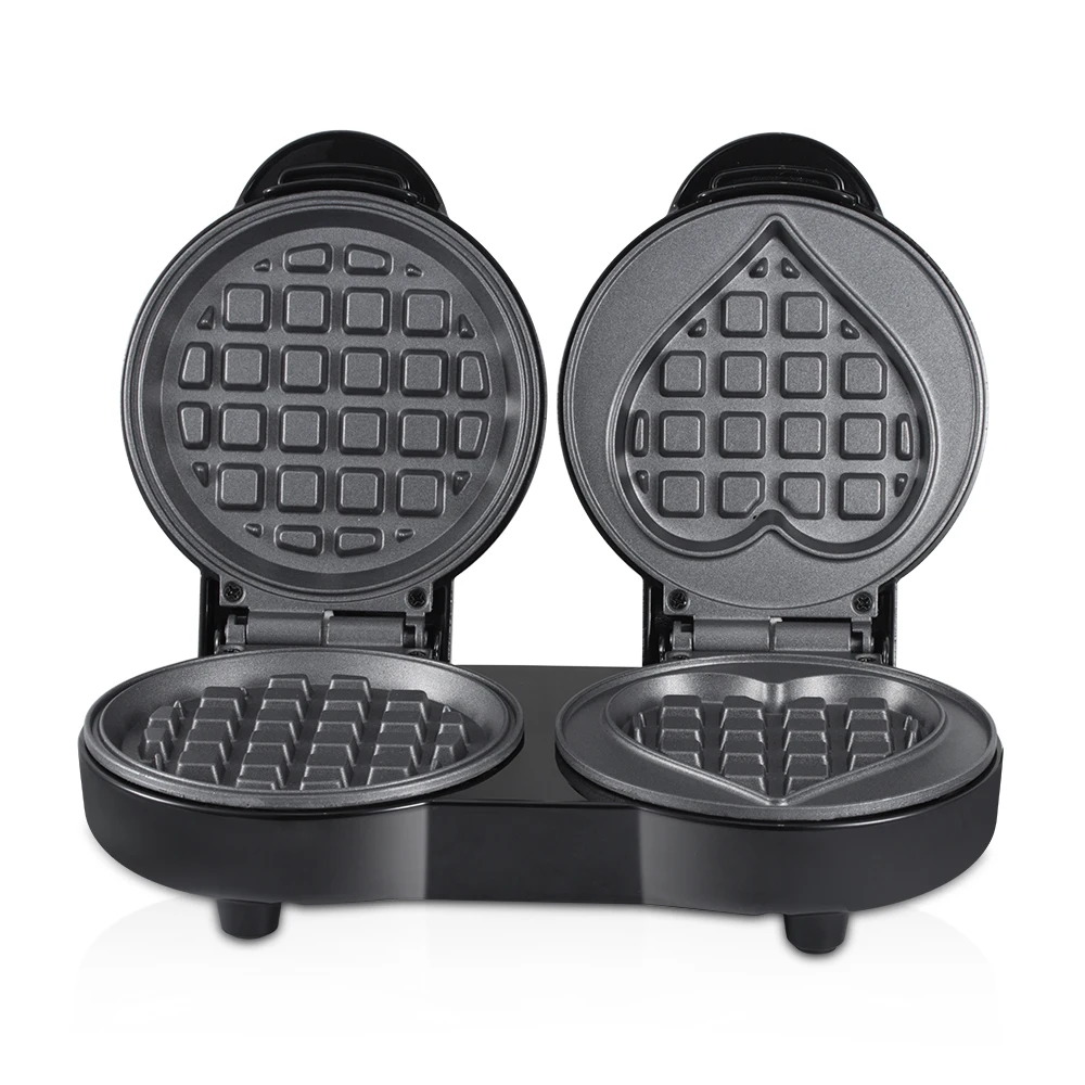 Double Mini Waffle Maker Machine Electric Small Waffle Iron Breakfast 3554