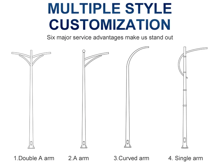 Customized Outdoor Solar Street Light Poles - Durable & Efficient