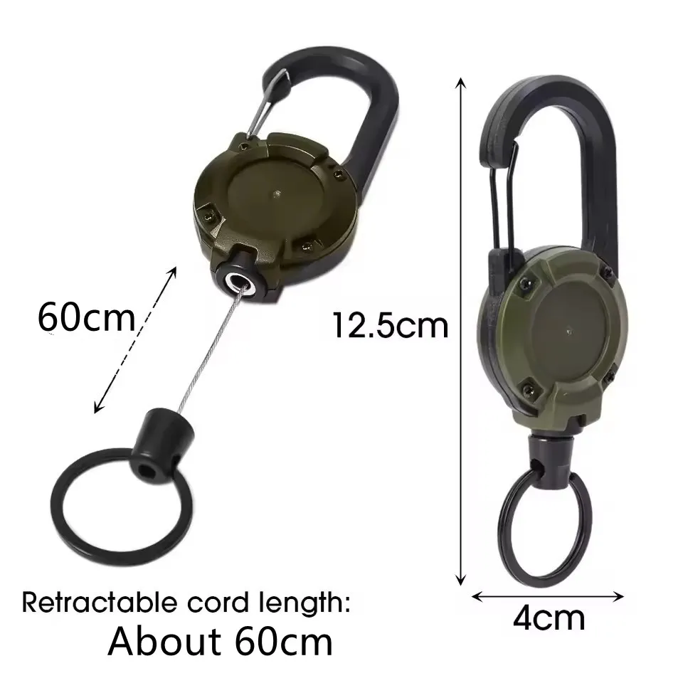 Retractable Heavy Duty Pull Reel Key Chain Strong Steel Wire Rope ...