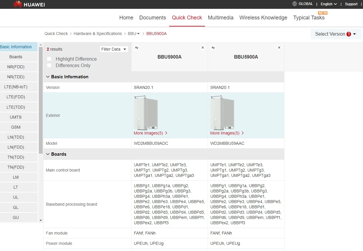 02312JXC BBU5900A HW BBU WD2MBU590ADC01 Telecom Product