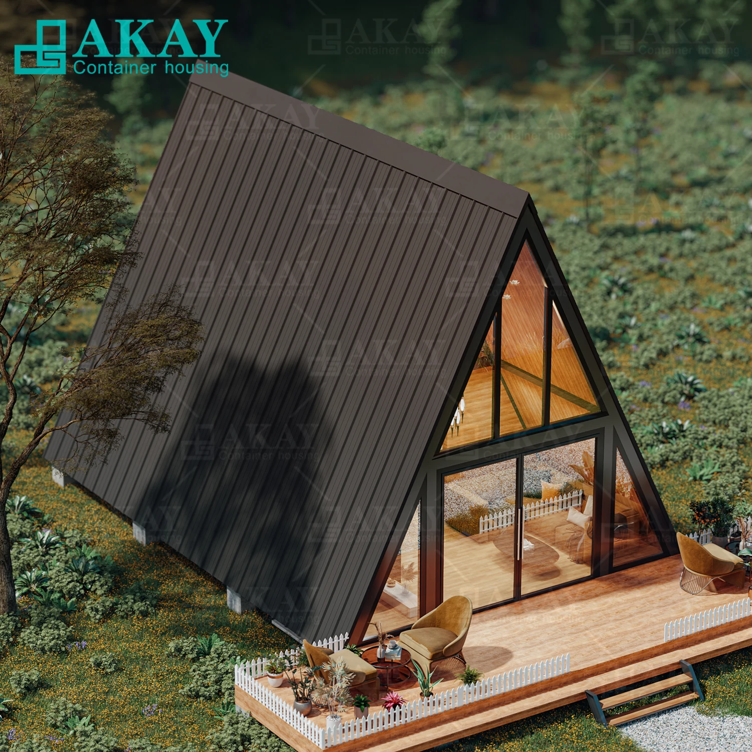 Luxury Frame Small Triangle House - Modular Container Villa