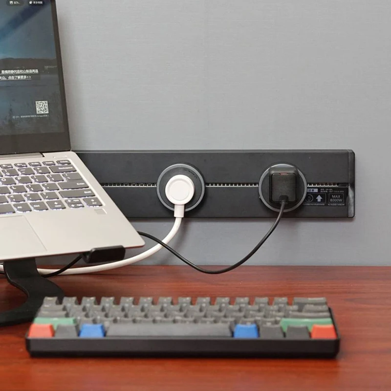 Aluminum Wall Track Socket - Movable Modular Power Rail