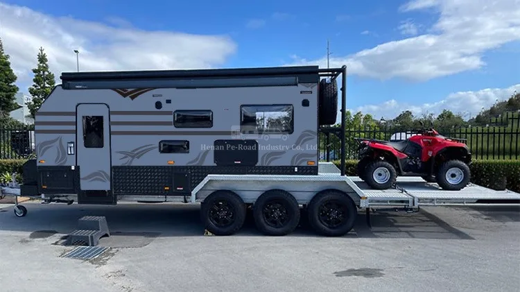 Nz Toy Hauler Travel Trailer Tri Axle Large Size Hybrid Rv 4x4 ...