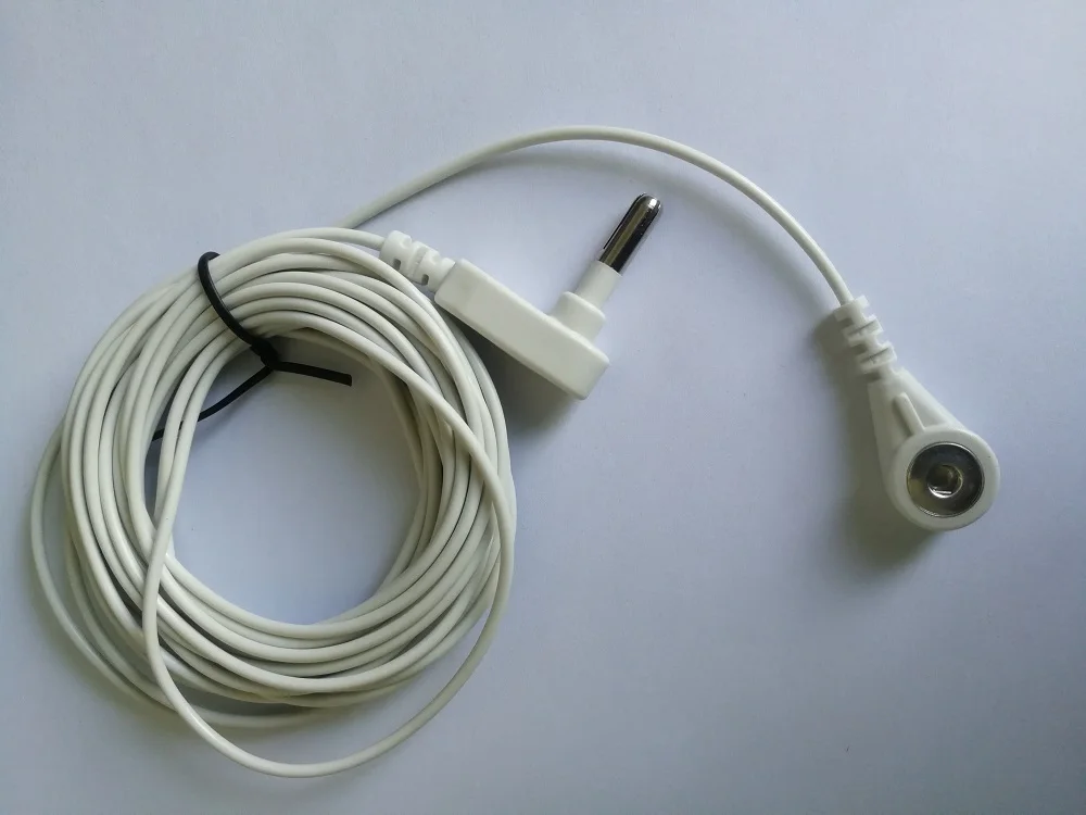 Black White Pu Esd Cable Grounding Earthing Cord With Vertical Us Plug ...