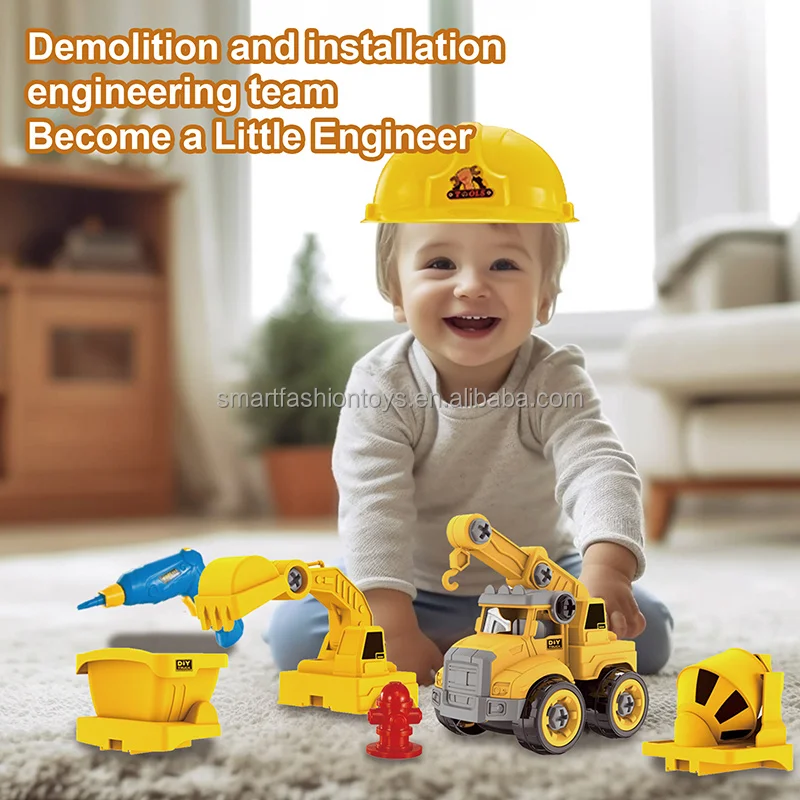 Diy Assembly Construction Truck Building Toys 67 Pcs Take Apaet ...