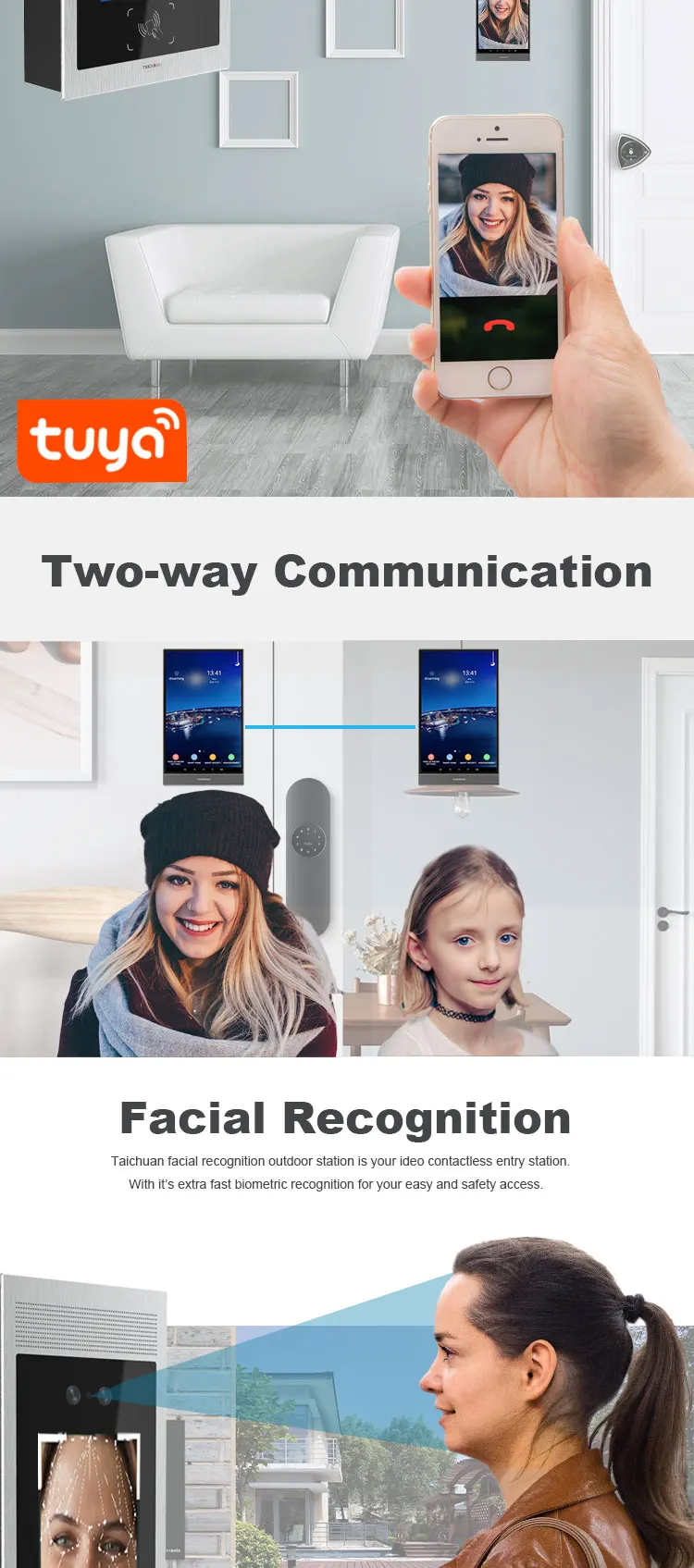 Digital Ip Sip Wifi Password Face Recognition 8" Access Control ...