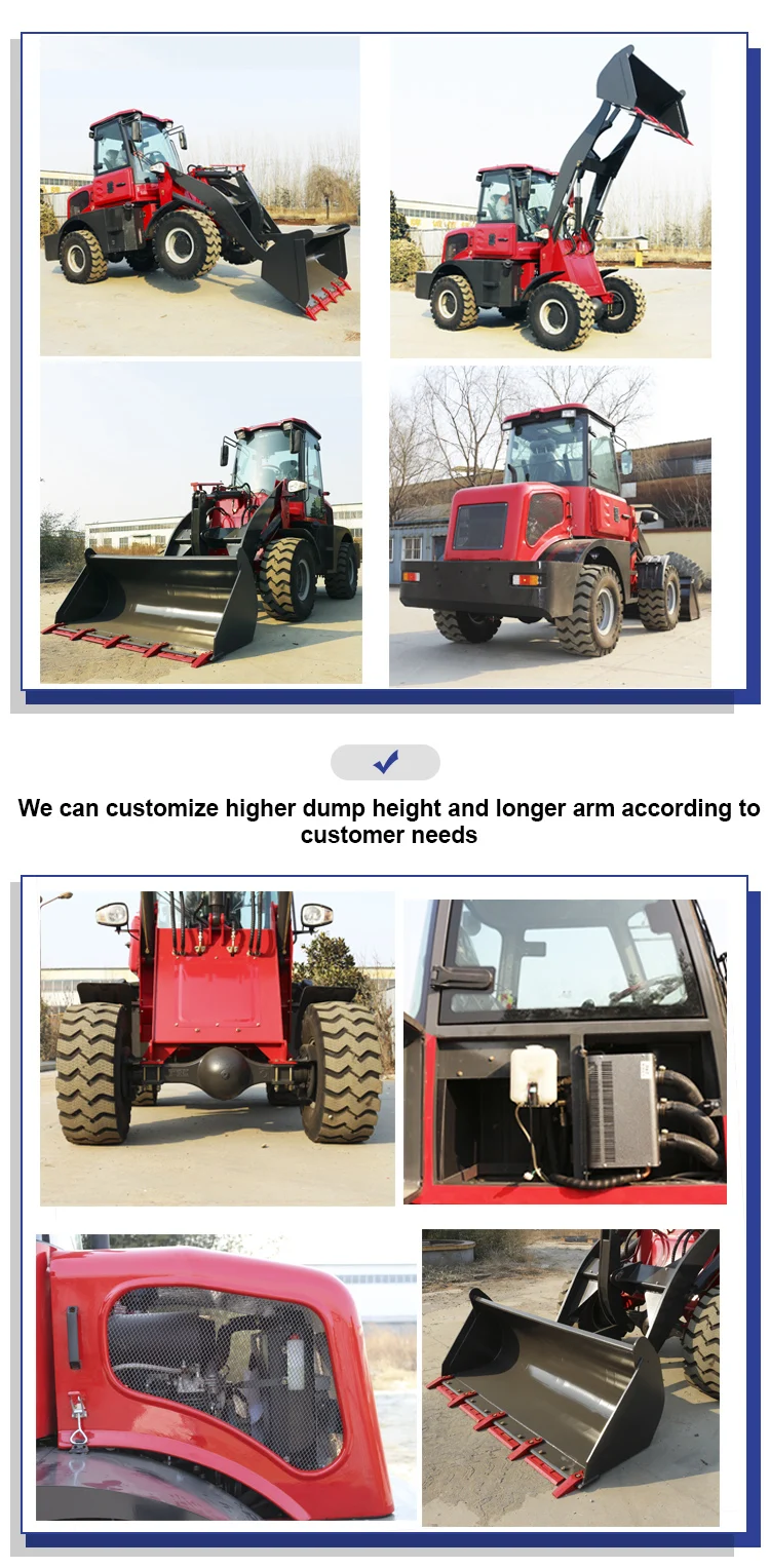 Mini Front End Loader Compact Loader 1.5 Ton 2 Ton 2.5 Ton 3 Ton Wheel ...
