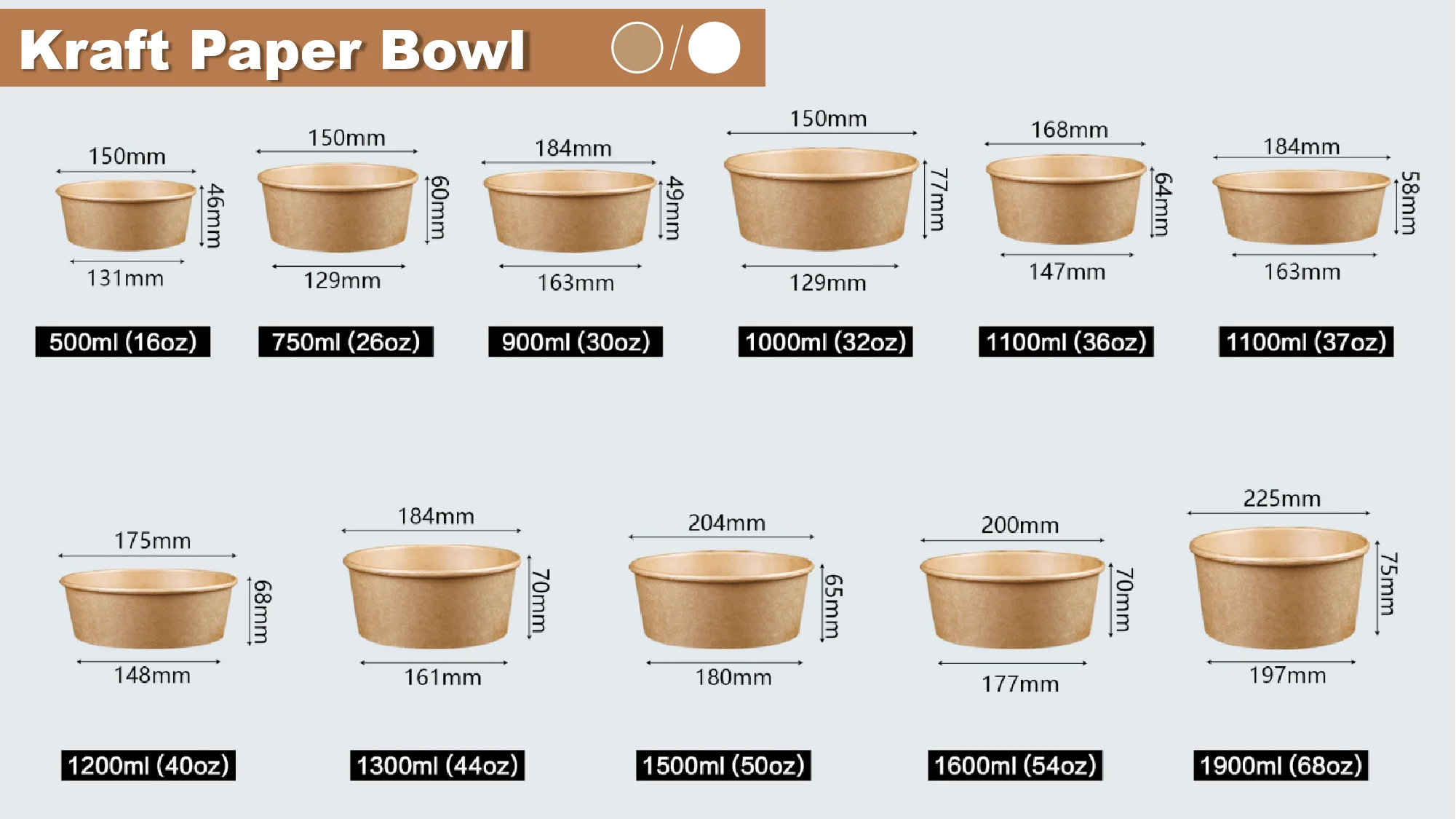 Disposable Custom Printed Octagonal Kraft Paper Salad Bowl with Lid ...