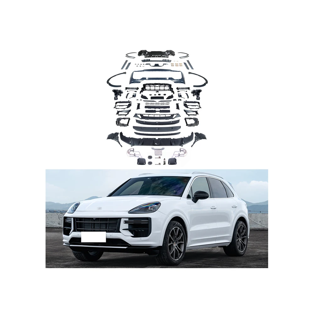 保时捷卡宴9y0.1 2018-2023至9y0.2 2024 Turbo Gt前杆后套件改款 - Buy For Cayenne 9y0.1 Facelift Body Kit For ...