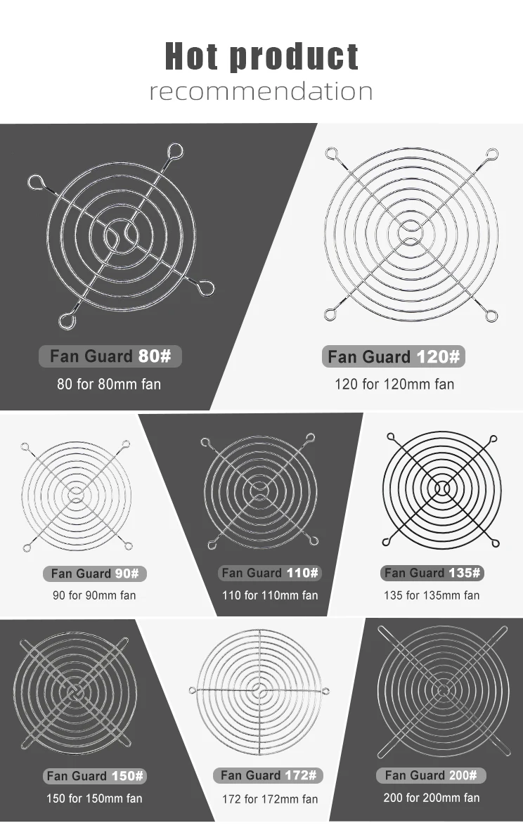 170mm Mesh Silver Metal Fan Guard Computer Fan Grille 170mm - Buy ...