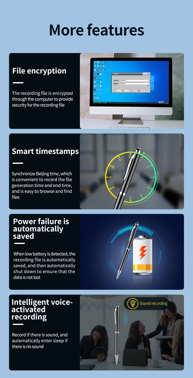 Up-to-date Professional Recording Pen Portable Mini Voice Recorder ...