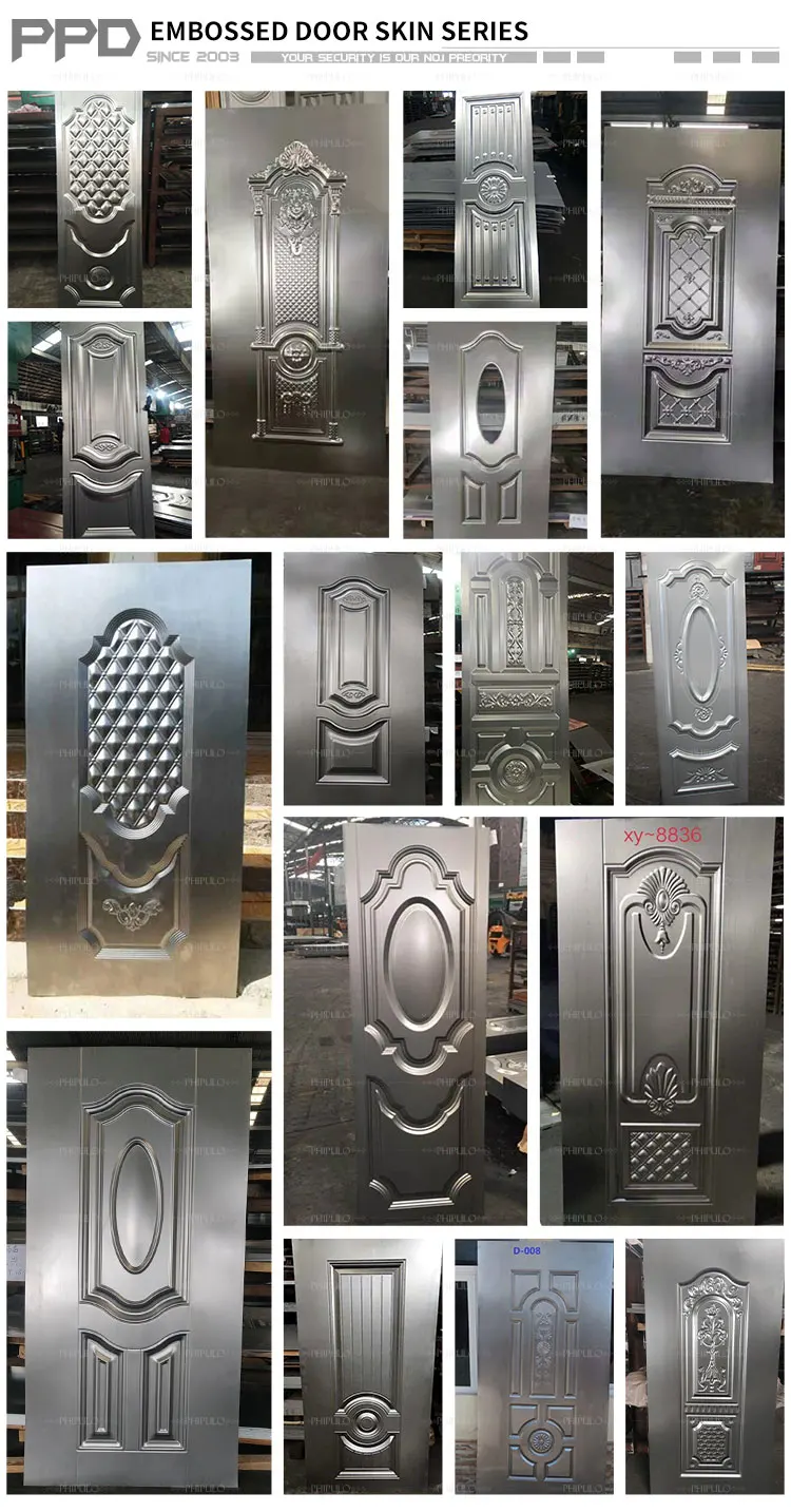 PHIPULO Laminated Metal Door Skin Plate for Gate Luxury Embossed Steel ...