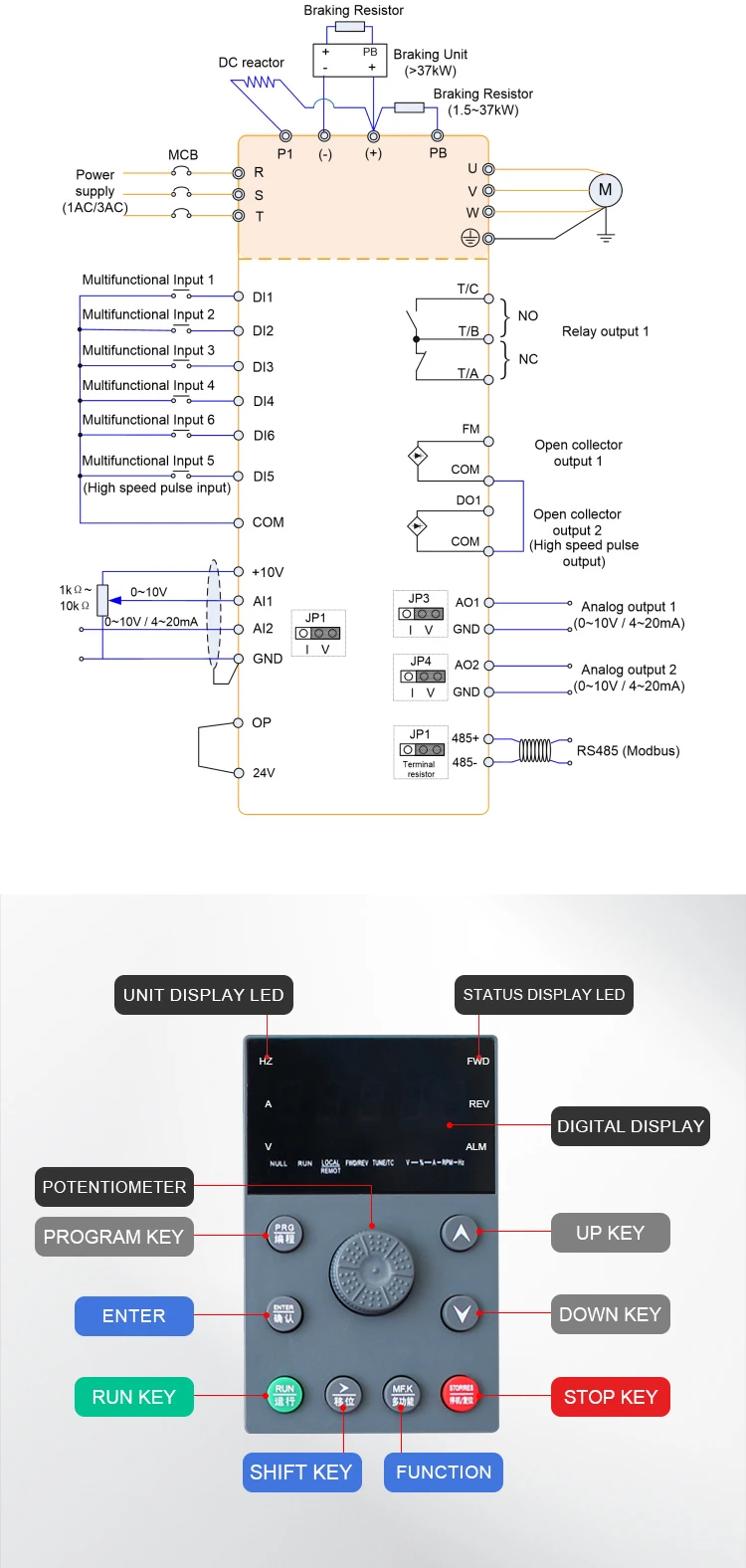 Lcgk 3 Phase 220v Input/output Inverter Frequency Ac Variable Frequency Drive 1.5-75kw Frequency ...