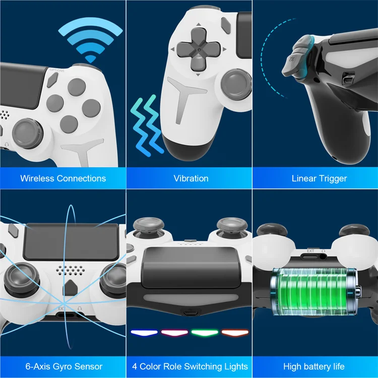 YLW New Private PS4 Wireless Gamepad with RGB Light, Vibration Motor ...