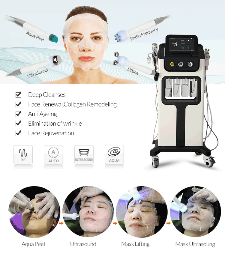 Adss 2024 Newest 7 In 1 Hydro Facial H2o2 Aqua Oxygen Jet Hydra Dermabrasion Facial Machine ...