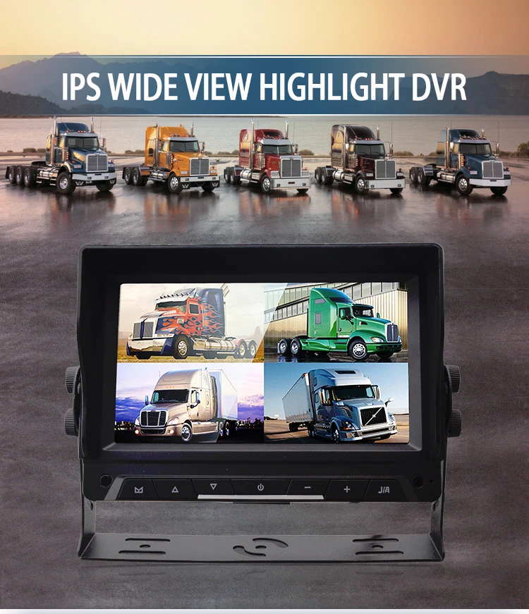 Ahd 720p/1080p Quad View Monitor With Record Function For Truck Bus ...