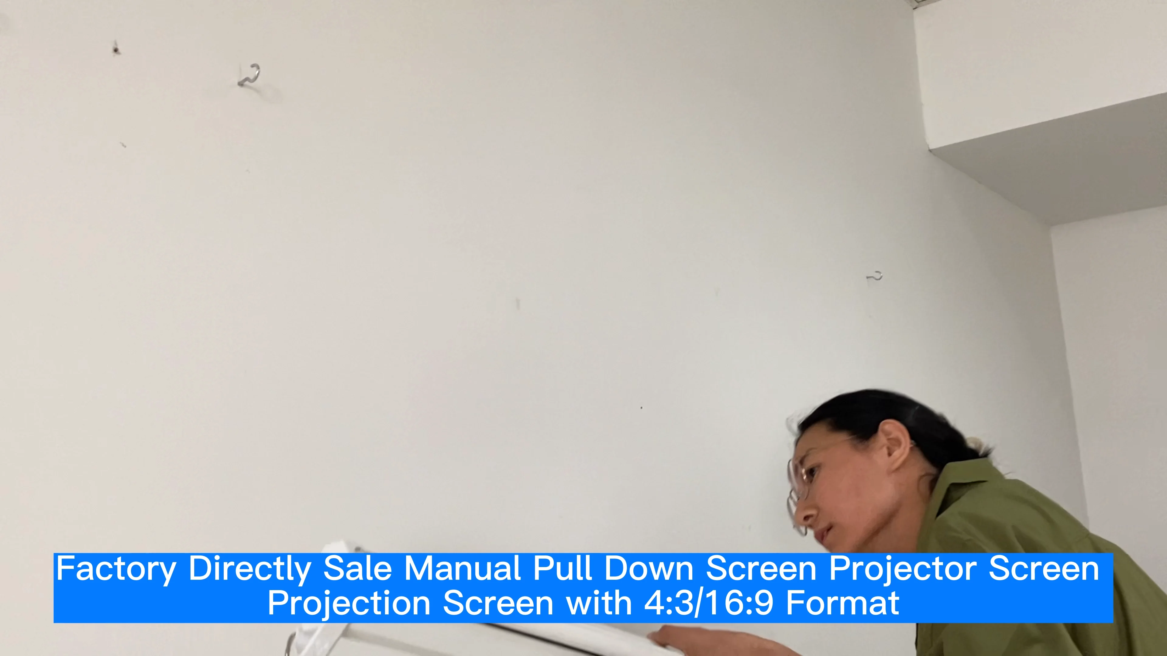 Easy Install Manual Projection Screen Wall Led Projector Screen 16:9 ...