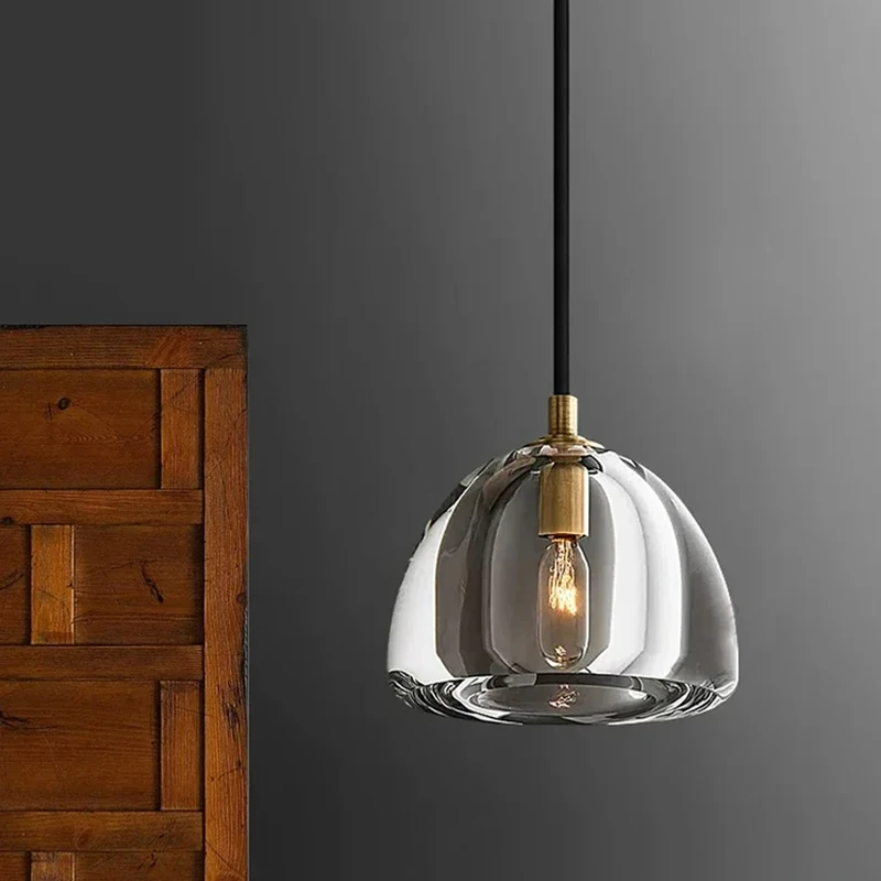 Modern Hemisphere Design Glass Pendant Lamp In The Bedroom Bedside ...