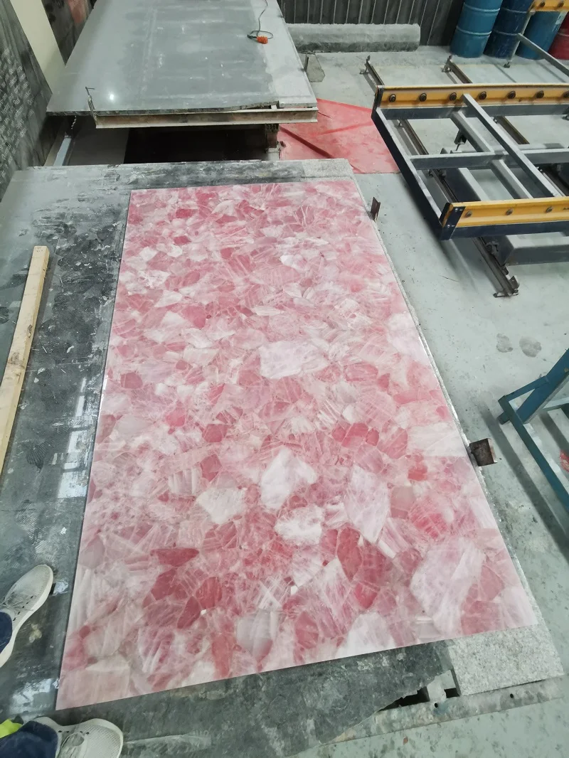 Natural Translucent Pink Onyx Marble Stone Slab Prices