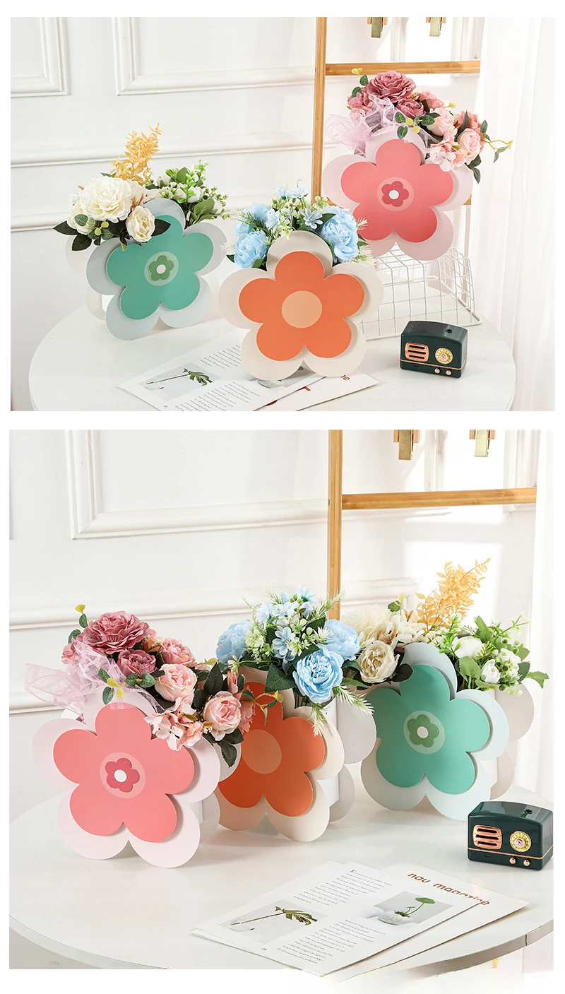 Modern Home Room Decor Creative Flower Packaging Boxes White Cardboard ...