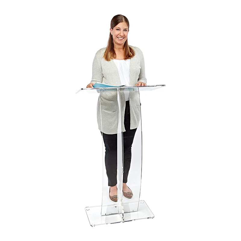 Clear Podium Stand Portable Presentation Podium For Restaurants ...
