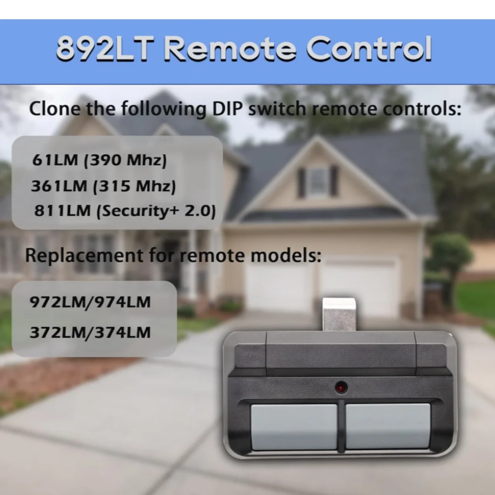 For 892LT Garage Door Opener Remote Replaces Model 972LM 372LM 62LM ...