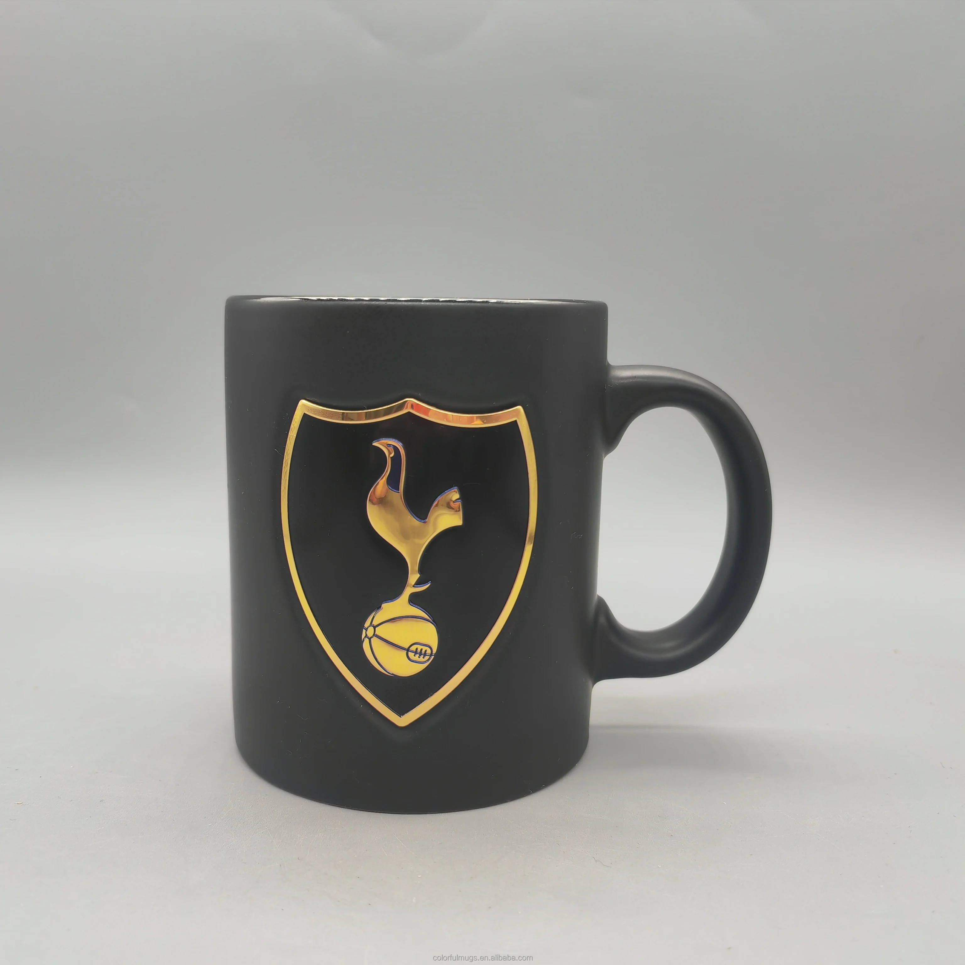 Metal Crest Ceramic Mug Badge Ceramic Mug Embossed Mug Black Color ...