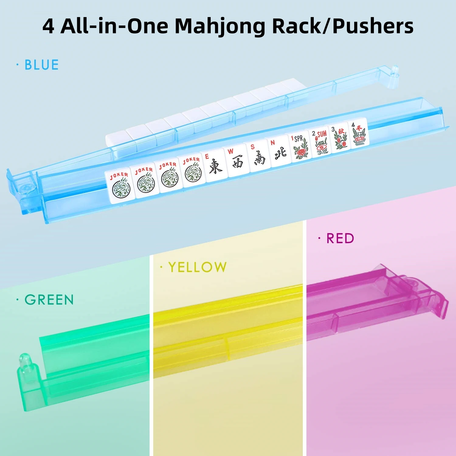 Custom Acrylic Purple Mahjong Tile Pusher & Rack Set - Odm