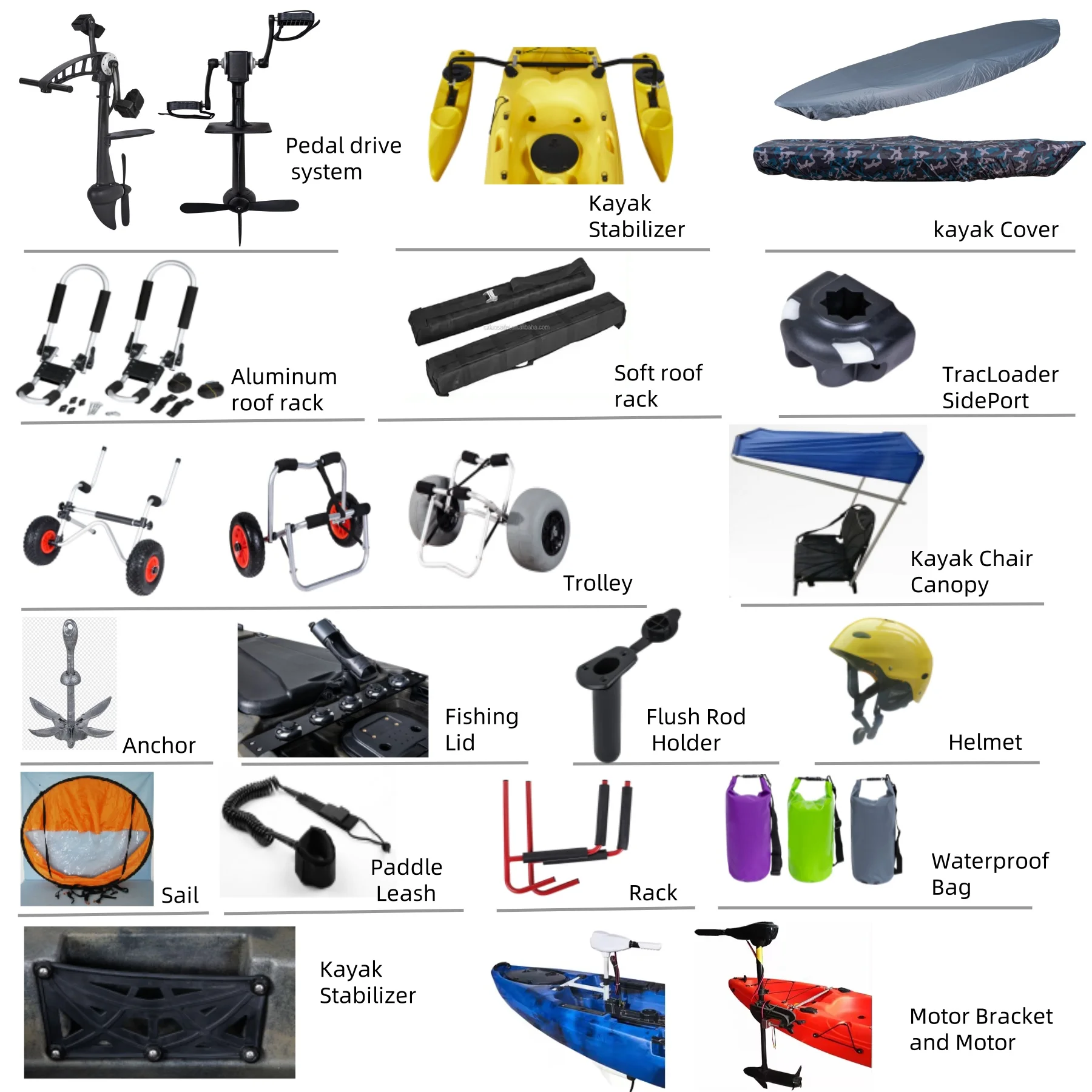 Durable 2.75m Modular Fishing Kayak with Electric Trolling Motor ODM