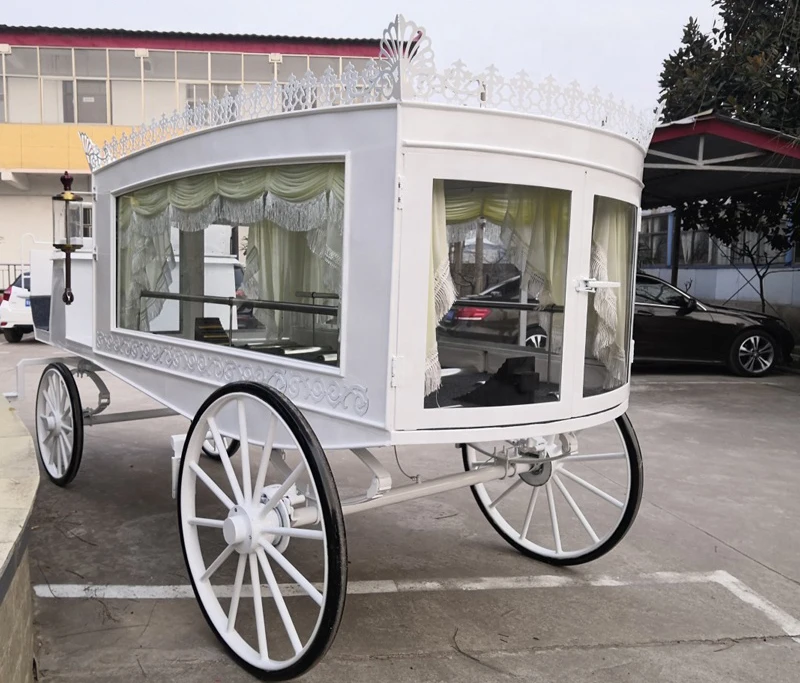 White Hearse - Elegant Funeral Carriage with Customization