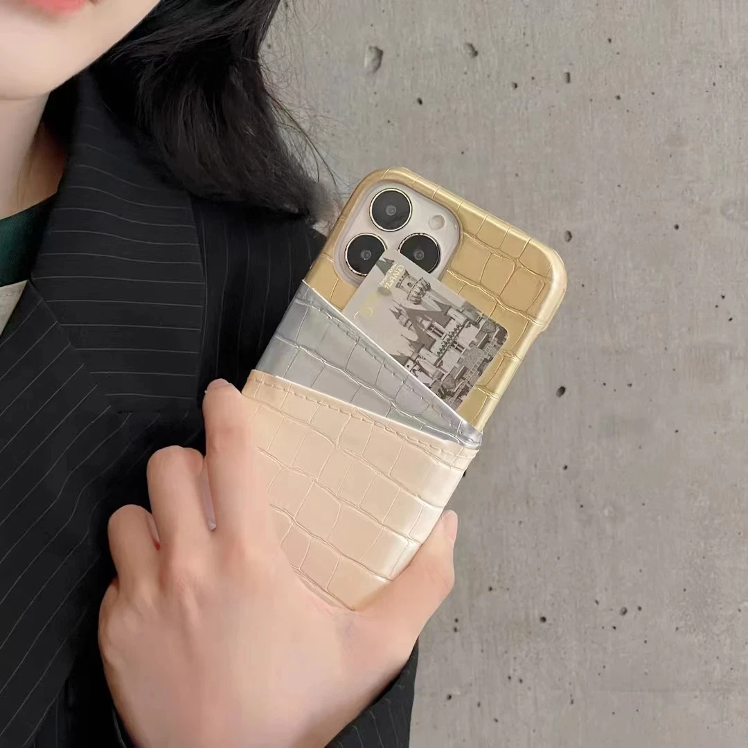 Luxury New Pu Leather Splice Color Designer Phone Cover Apple Mobile ...