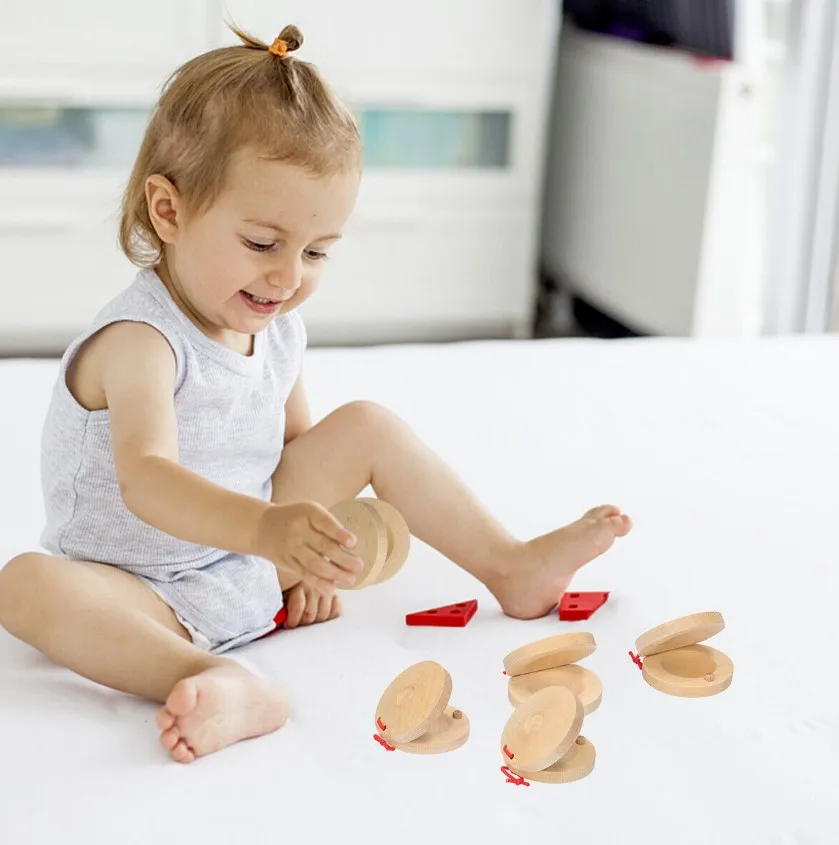 China Supplier Kids Pair of Castanets Wooden Castanet Finger Clappers ...