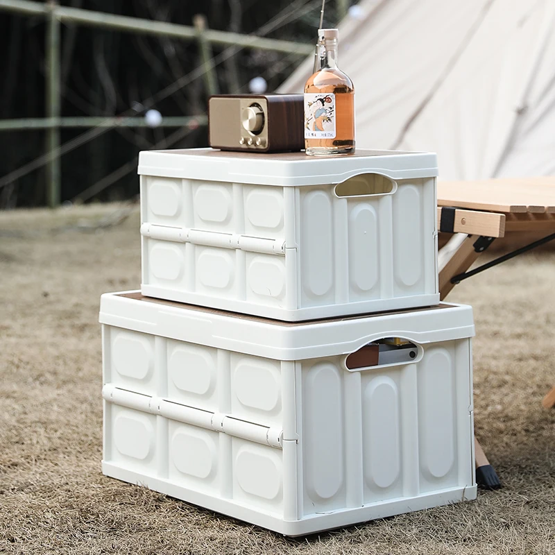 Plastic Folding Storage Bins Camping Collapsible Storage Box With ...