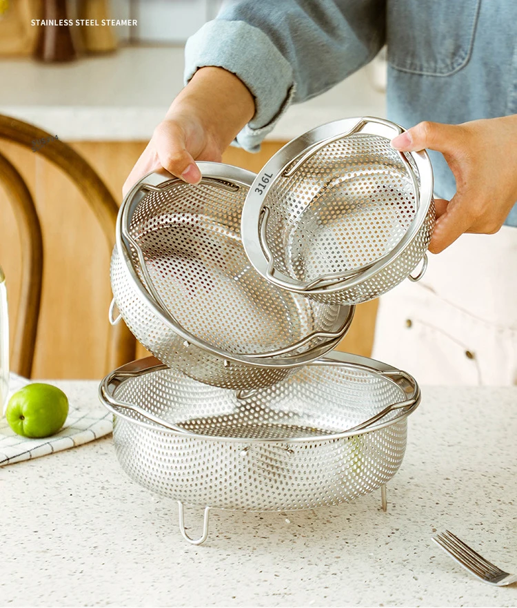 TIANXING Stainless Steel Kitchen Accessories Steamer Mesh Colanders ...