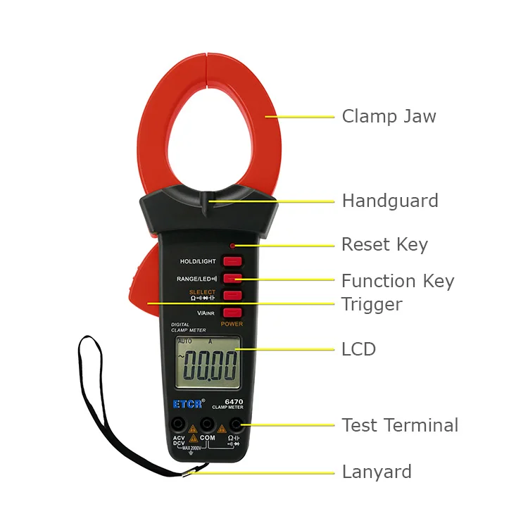 ETCR6470 Digital Earth Clamp Meter - Precision AC/DC Measurement