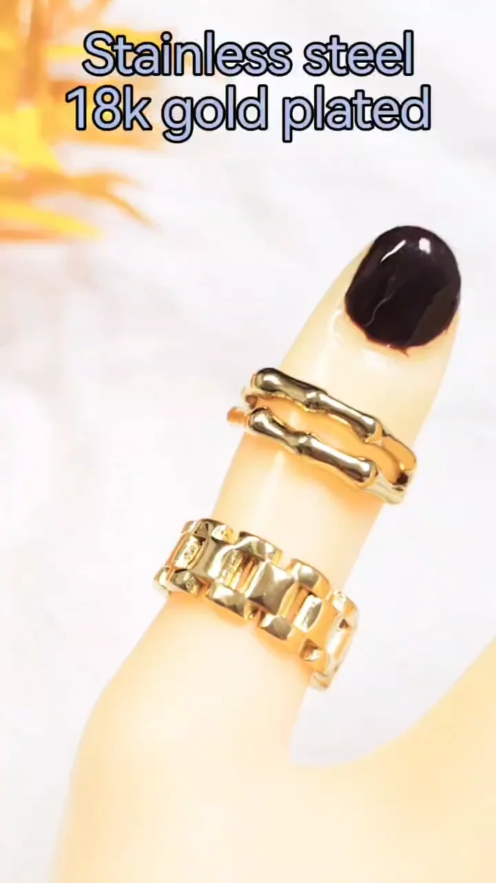 Fashion Ins Hot Rhinestone 18k Real Gold Plate Stainless Steel ...