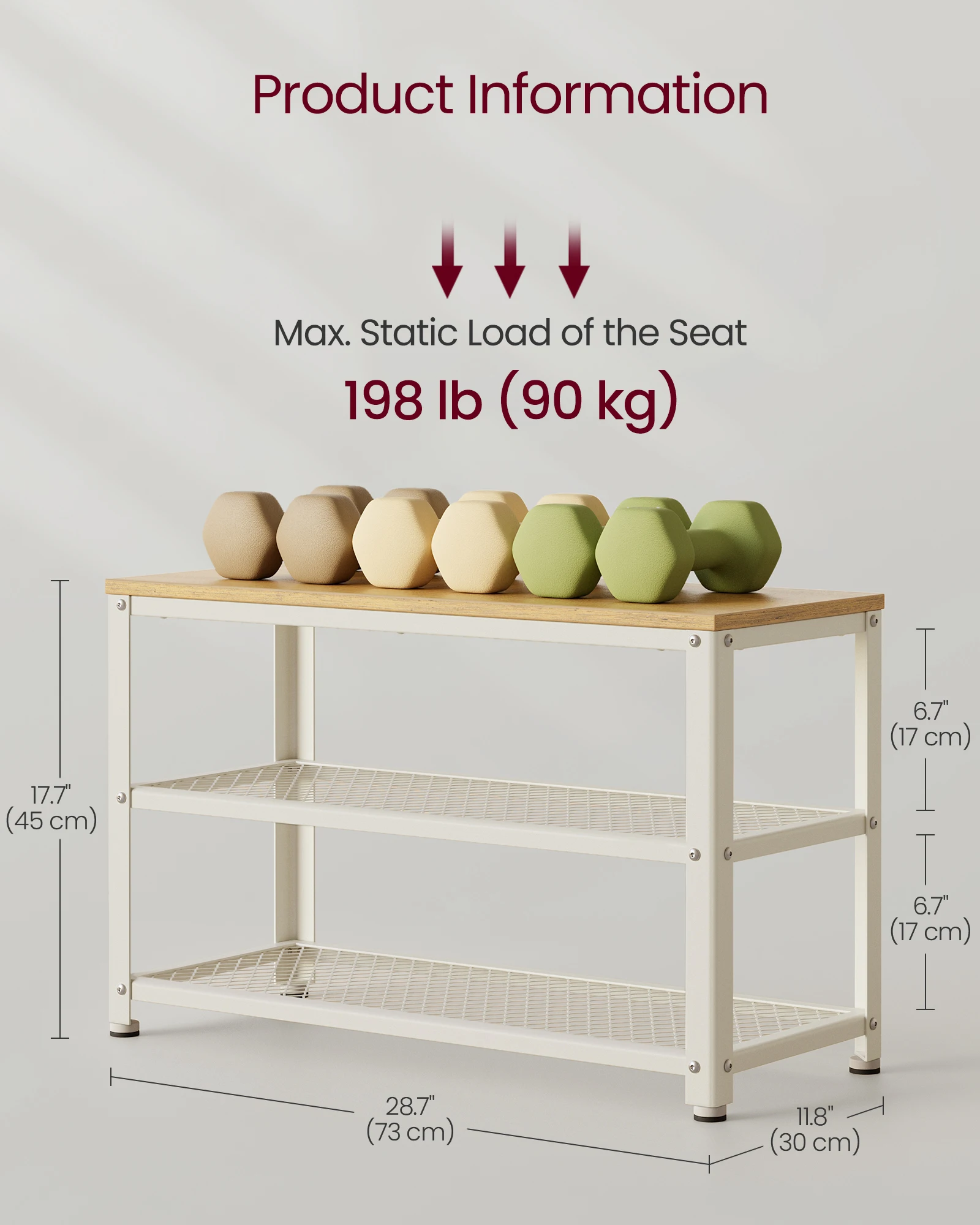 Vasagle Shoe Rack Bench With 2 Tiers Shelves Entrance Shoe Rack For ...