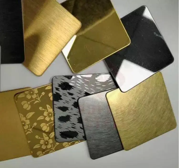 201 304 Stainless Steel Gold Color Brushed Sheet Plate 201 Hairline ...