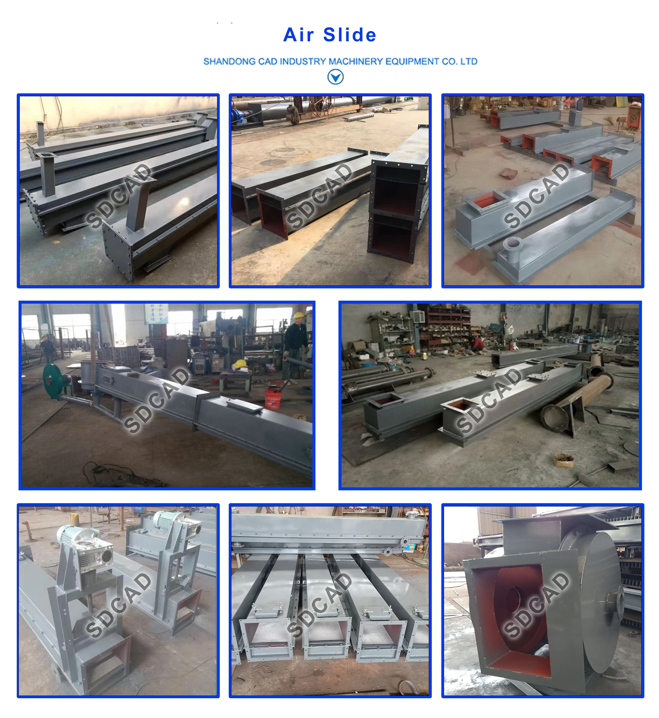 SDCAD Cement Silo Air Slide Conveyor - Carbon Steel Inclined