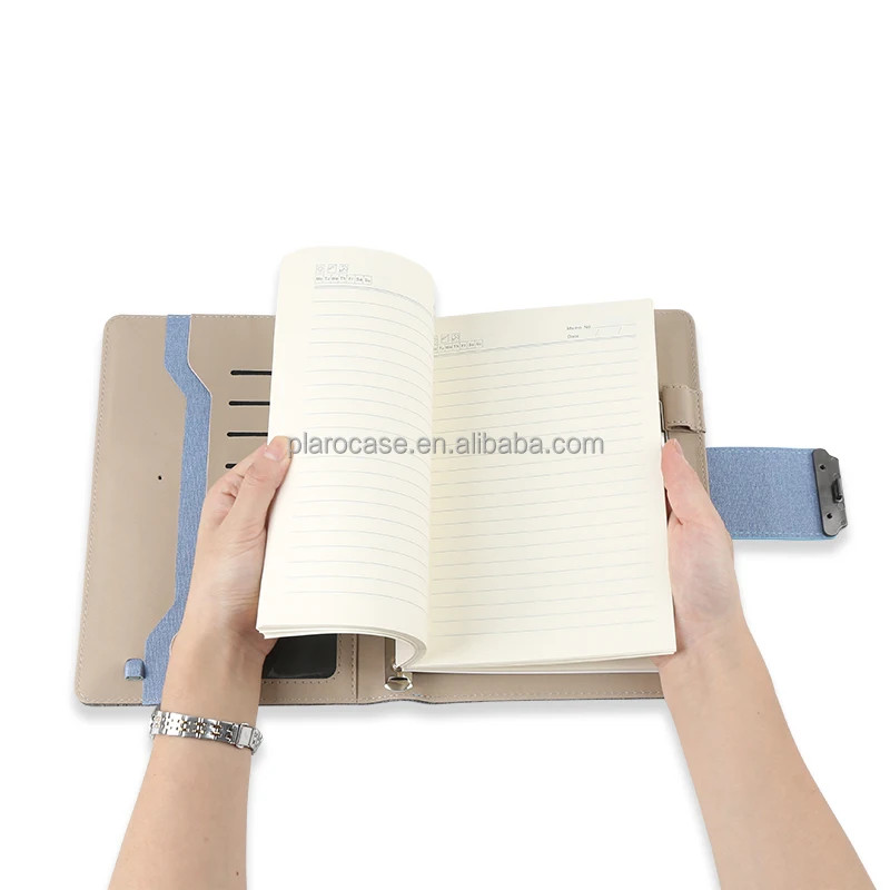 Wireless Charging Fingerprint Lock Notebook With Power Bank - Buy ...
